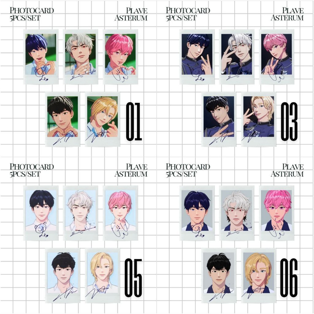 [PLAVE][01-06] 5PCS PHOTOCARD SET PLAVE SIGNATURE SIGN BAMBY EUNHO HAMIN NOAH YEJUN ASTERUM ID ...