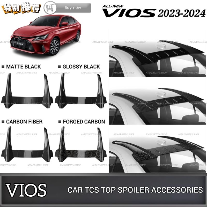 AMAZING TOYOTA NEW VIOS 2023-2024 CAR REAR TCS TOP SPOILER REAR ROOF ...