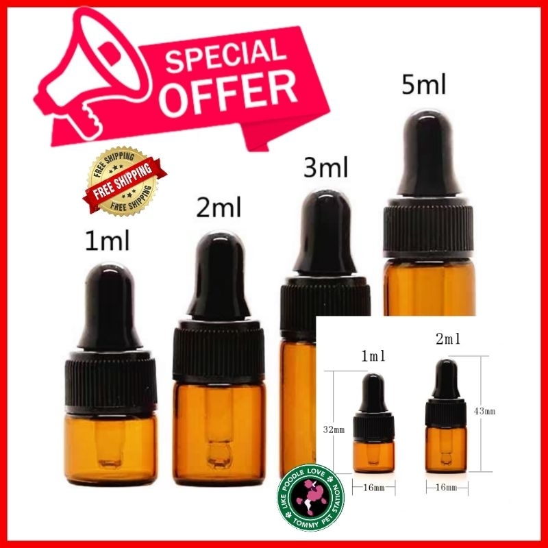2ml Dropper Bottle Tester Essential Oil Perfume / Serum Tester Bottle ...