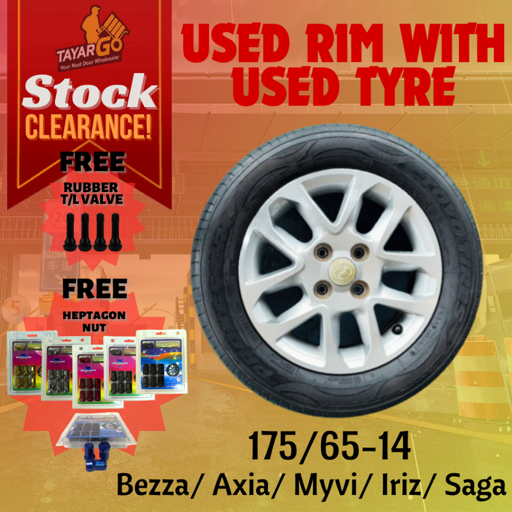 TAYARGO Used Rim Tyre 175 65 14 Used Tyre Kereta Car Tayar Kereta Murah ...