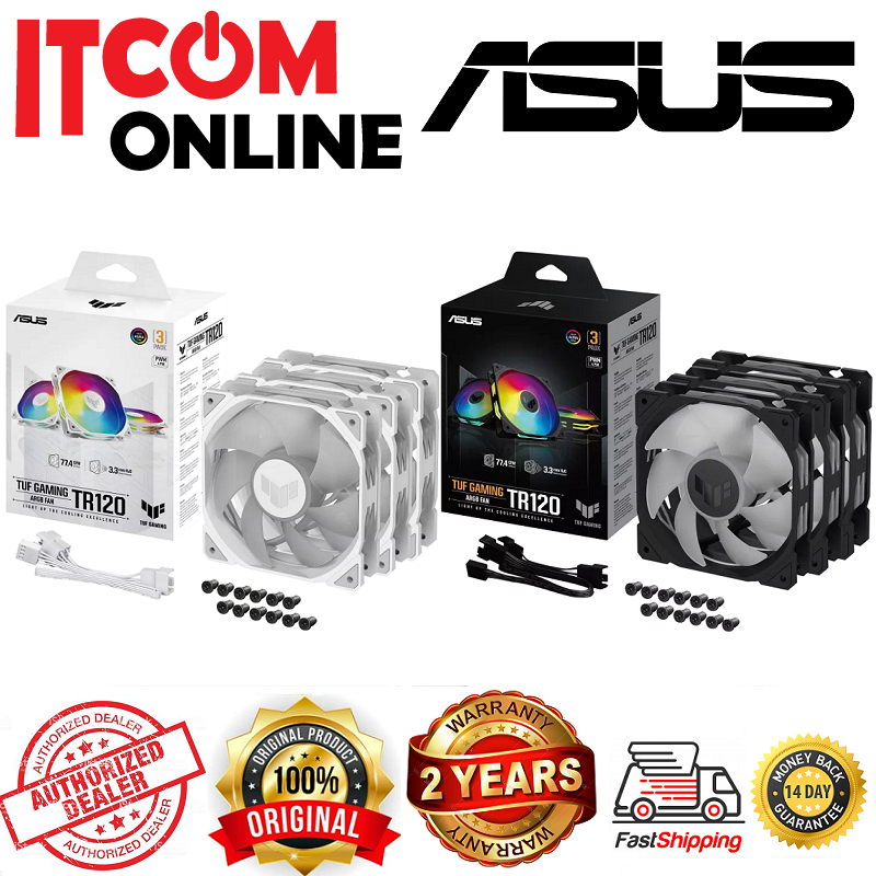 ASUS 12CM TUF GAMING TR120 ARGB REVERSE/NORMAL 1 FAN & 3 FANS PACK ...