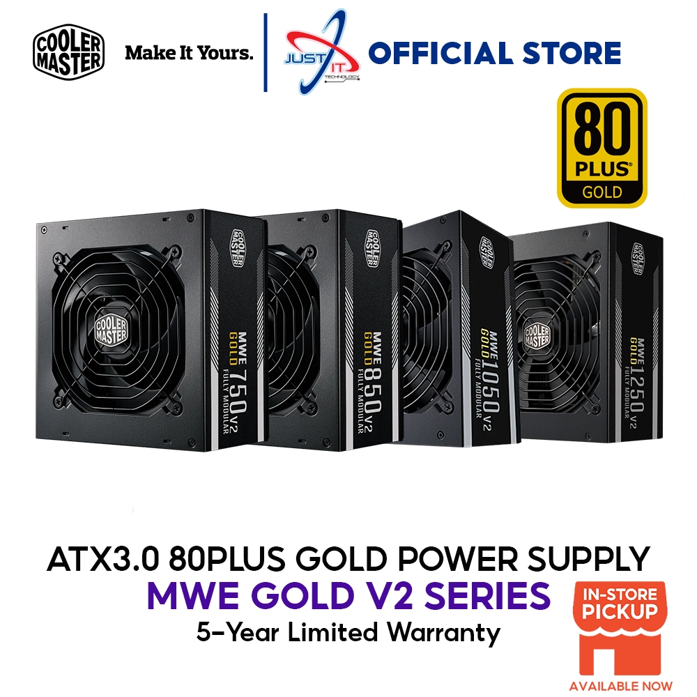 COOLER MASTER MWE 750W 80 PLUS GOLD V2 FULL MODULAR ATX3.1 POWER SUPPLY PSU ( AFAAG-3EUK ...