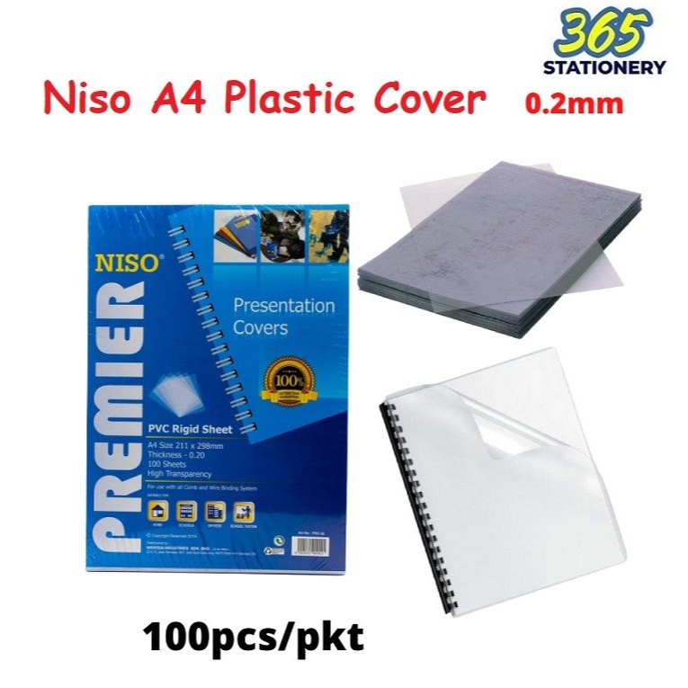 Niso A4 Pvc Binding Cover 0.20mm ( 100's/pack ) | Shopee Malaysia
