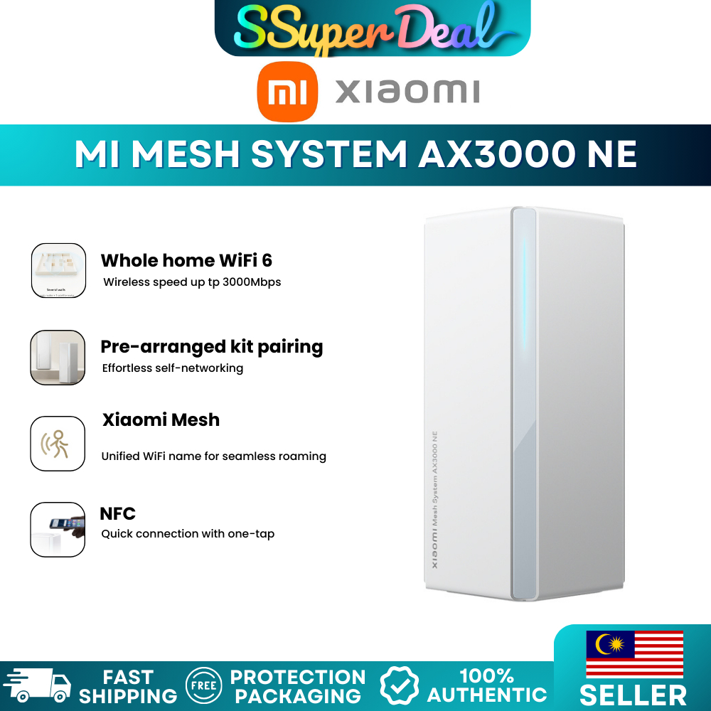 Xiaomi Mesh System AX3000 NE / AX3000 | Whole-home Wi-Fi 6 coverage | NFC | Connects over 250 ...