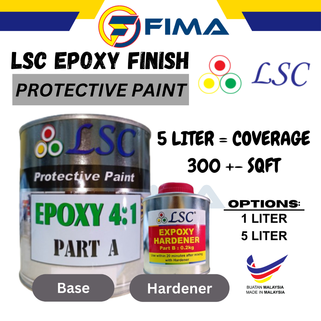 (1L/5L) LSC EPOXY FINISH FLOOR PAINT TILES FLOOR PAINT WATERPROOF ...