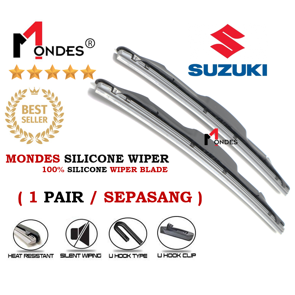 (1 PAIR) Suzuki SX4 SWIFT VITARA ALTO Car Silicone Wiper Windshield ...