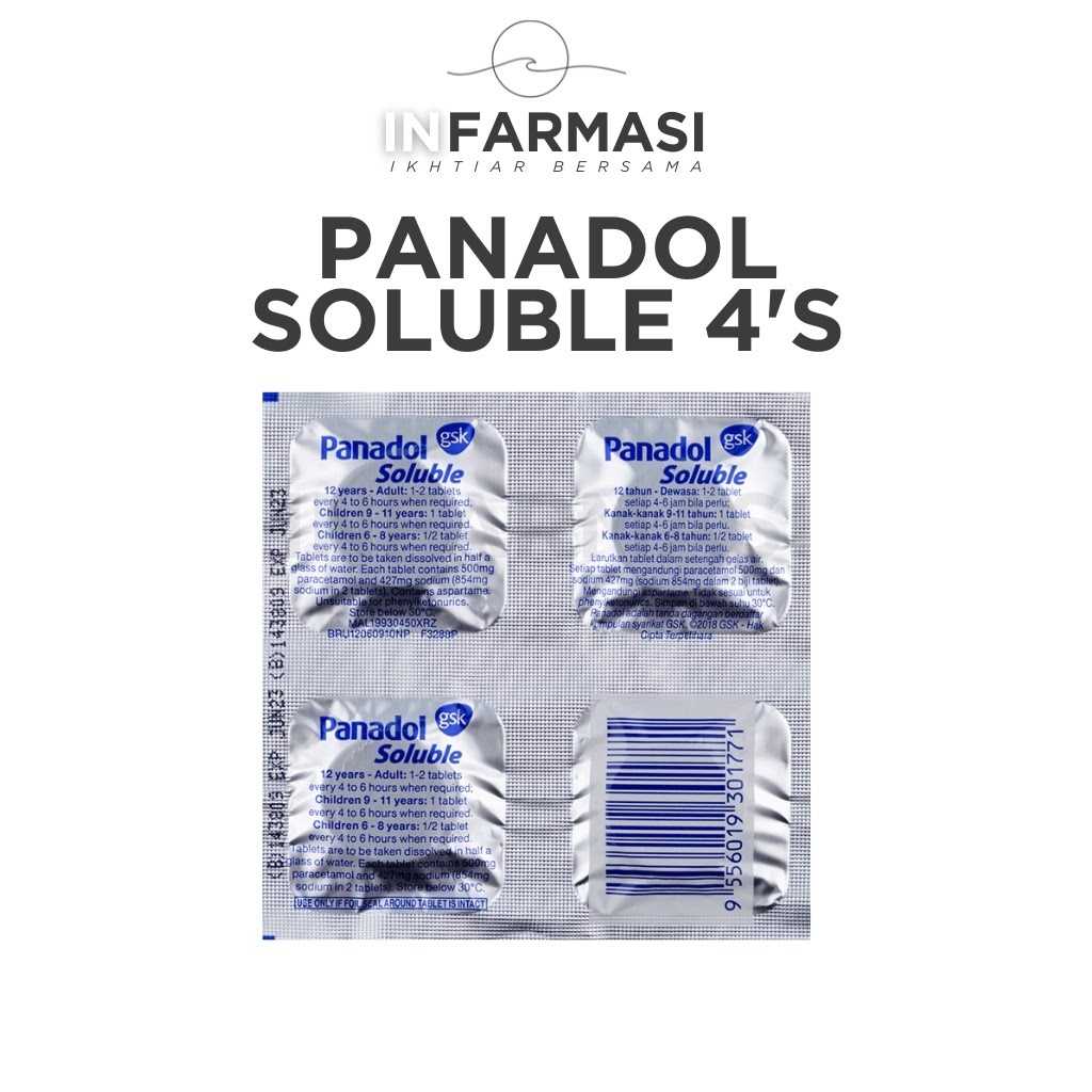 Panadol Soluble Tablet 500mg 4's (Strip) | Shopee Malaysia