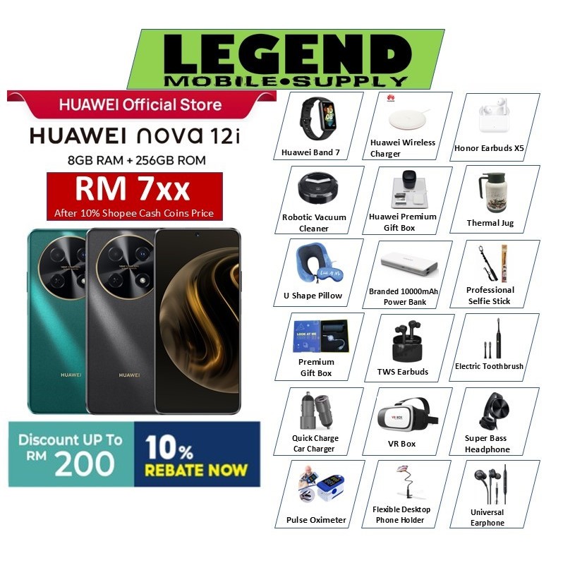 Huawei Nova 12i / Nova 12 SE | Nova 12s | 8GB Ram+256GB Rom | 10% Shopee Cash Coins/Cash Back ...