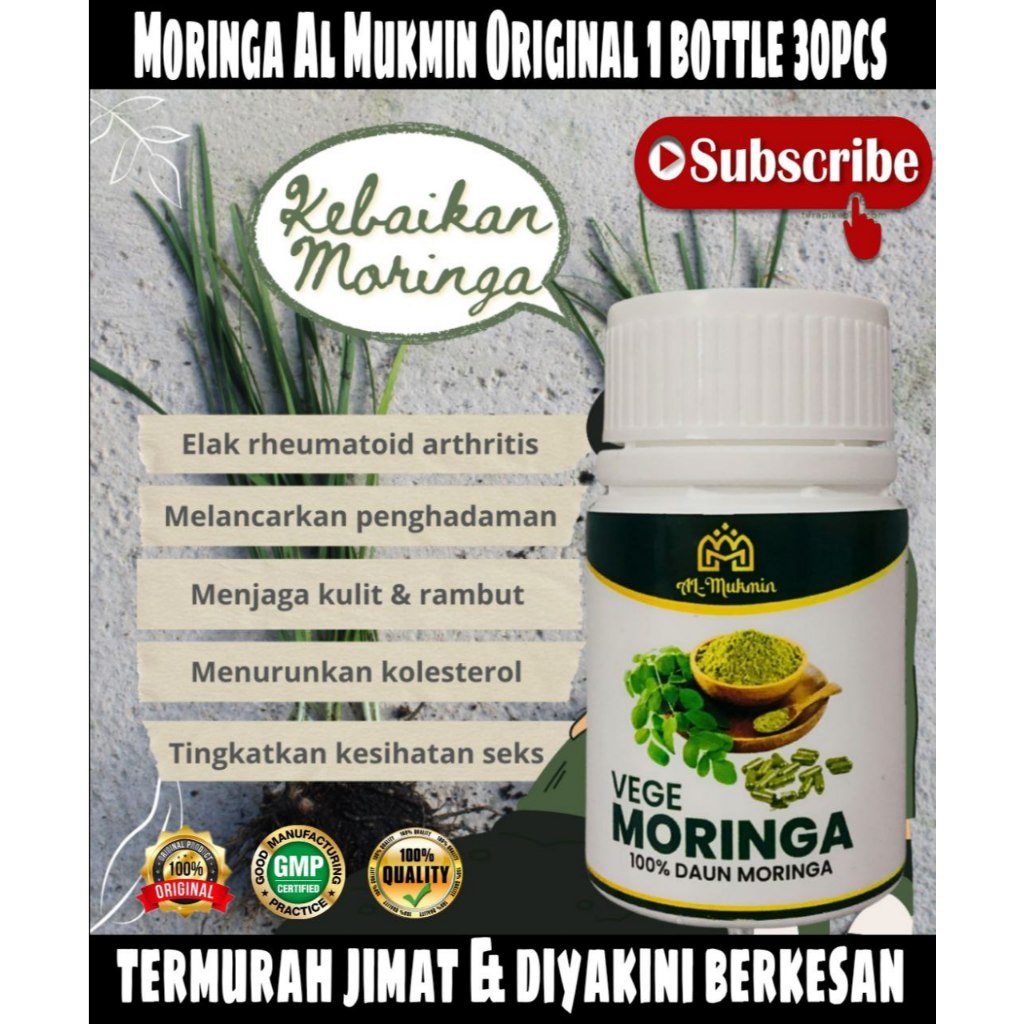 [Promo Package] Moringa Al Mukmin Original HQ 1 Bottle 30pcs Capsules ...