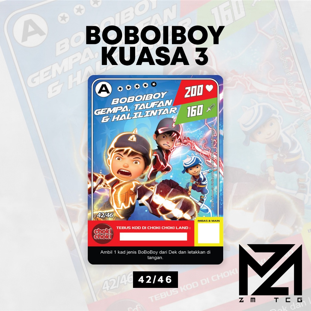 Boboiboy Kuasa 3 | Choki Choki Promo Card | Limited Stock | Shopee Malaysia