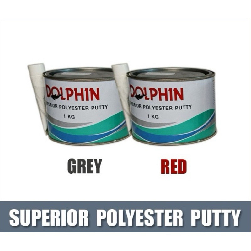 DOLPHIN Superior Polyester Car Putty RED / GREY 1KG | Shopee Malaysia