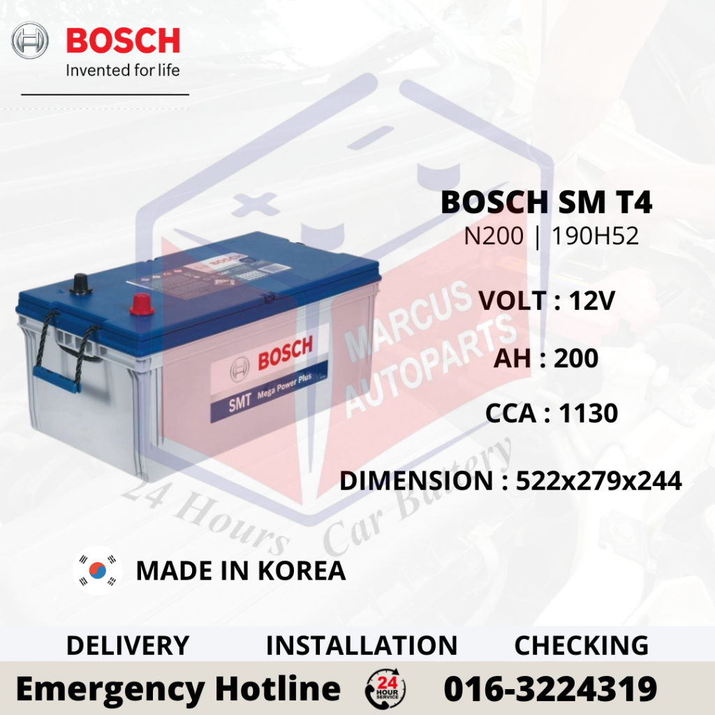 BOSCH SM T4 MEGA POWER N200 | 190H52 AUTOMOTIVE CAR BATTERY | Shopee Malaysia