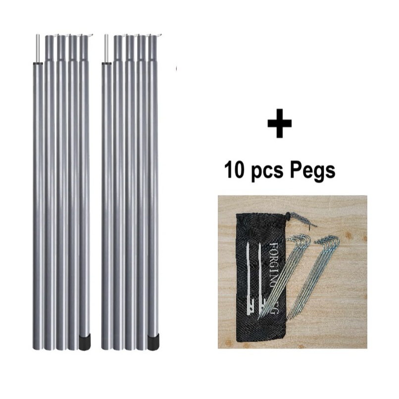 1 Set of Length 2m Adjustable Camping Collapsible Poles for Canopy ...