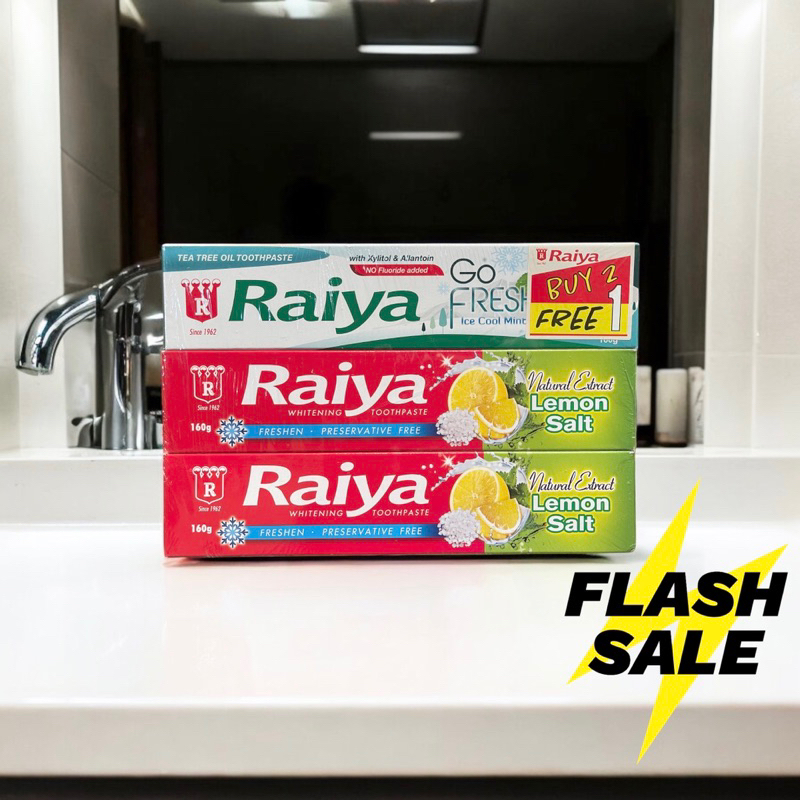 3 x 160g Toothpaste Raiya Lemon Salt Toothpaste Raiya Go Fresher Tea ...