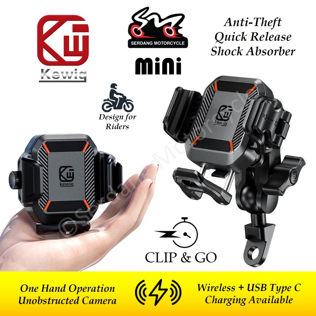 KEWIG M33 Mini Phone Holder Anti Vibration Motorcycle Theft Bike ...