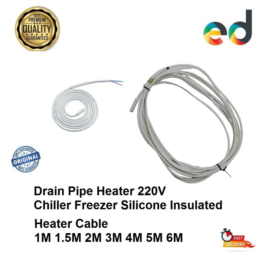Drain Pipe Heater 230V Chiller Freezer Silicone Insulated Heater Cable ...