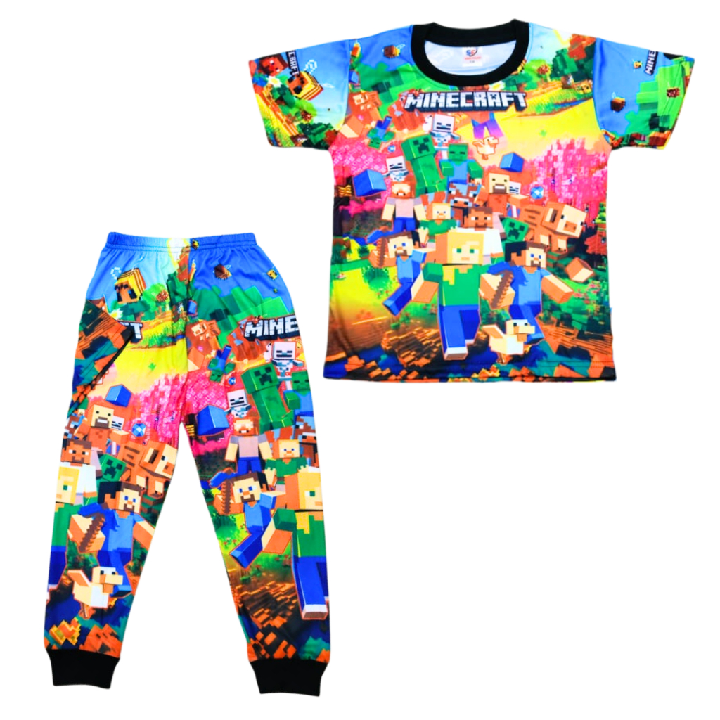 Baju Minecraft Kanak-Kanak/ Kids Minecraft Pyjamas/ Baju Tidur ...