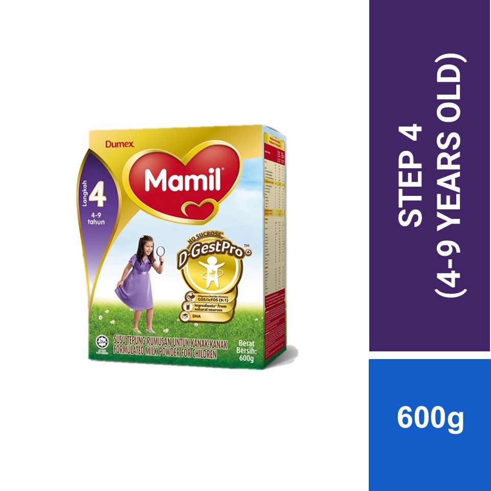 Mamil Step 4 Growing Up Milk Formula 4-9 years (600g) (Susu, Milk ...
