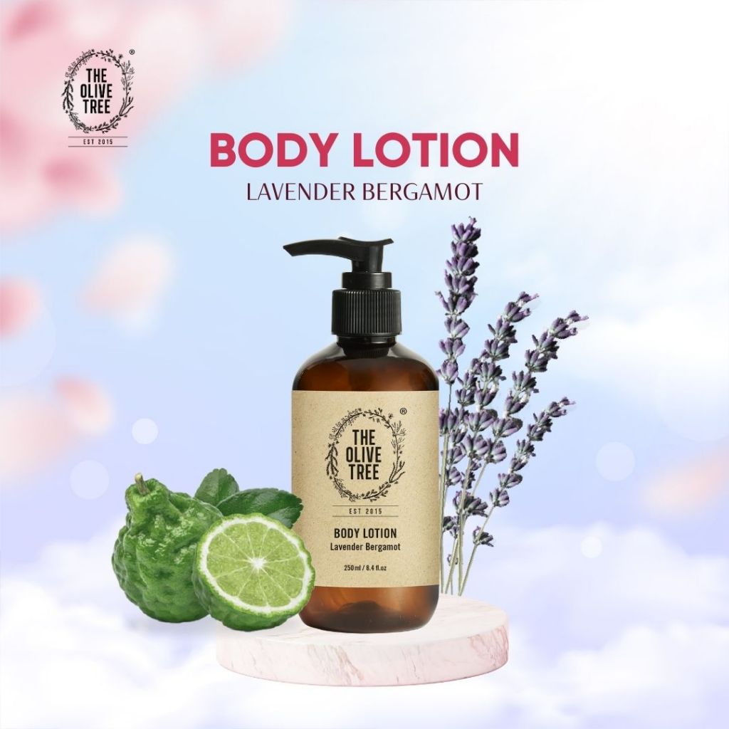 The Olive Tree Lavender Bergamot Body Lotion 250ml for Dry Skin Itchy ...