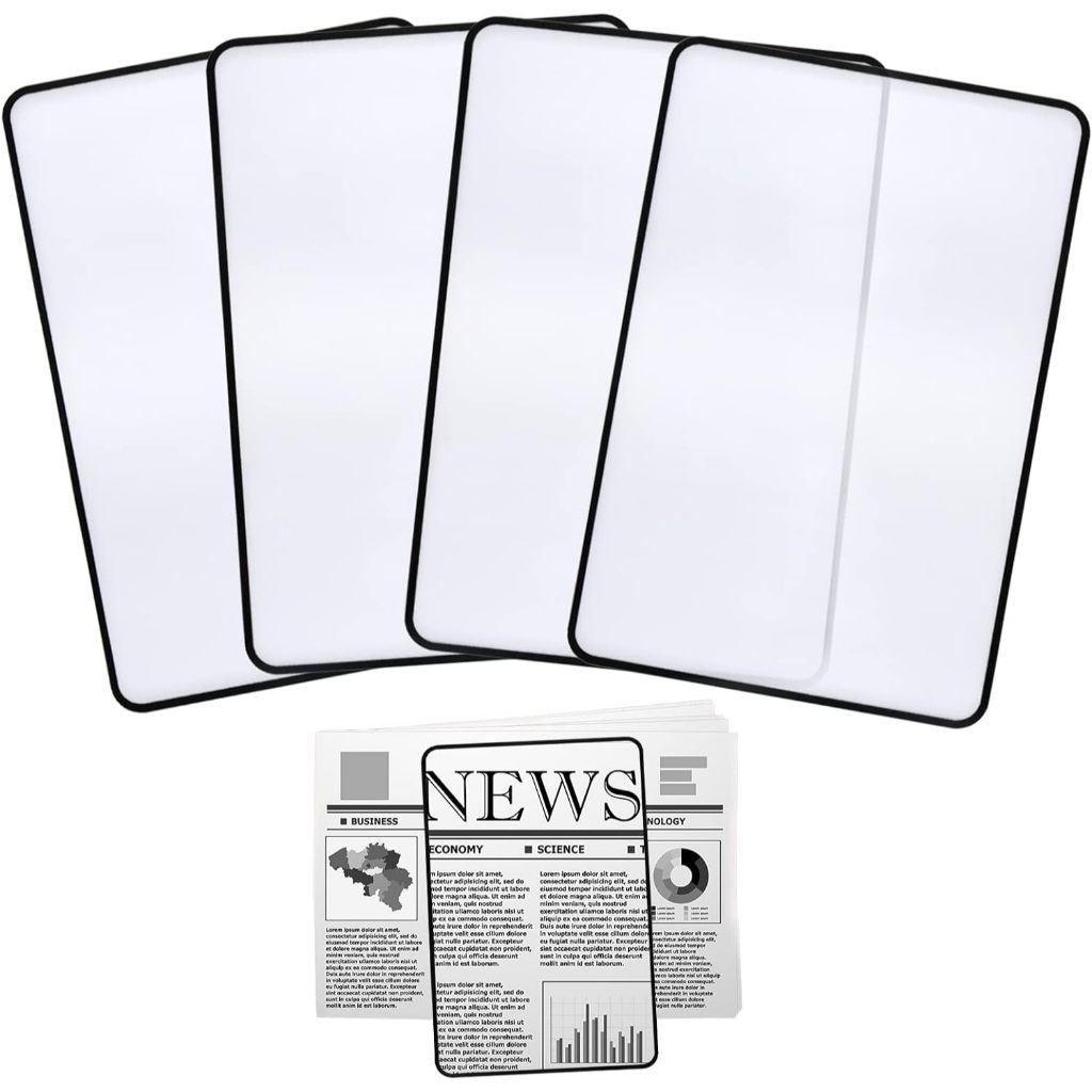 HOYDATE 4Pcs Page Magnifying Sheet 3X Lightweight Optical Plastic ...