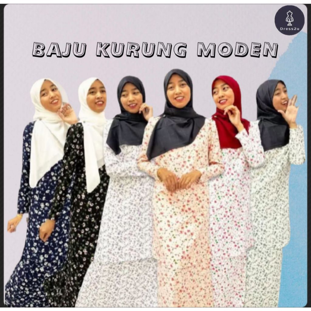 DRESS2U 】BAJU KURUNG MODEN DESIGN FLORAL MUSLIMAH WOMEN CLOTHING ...
