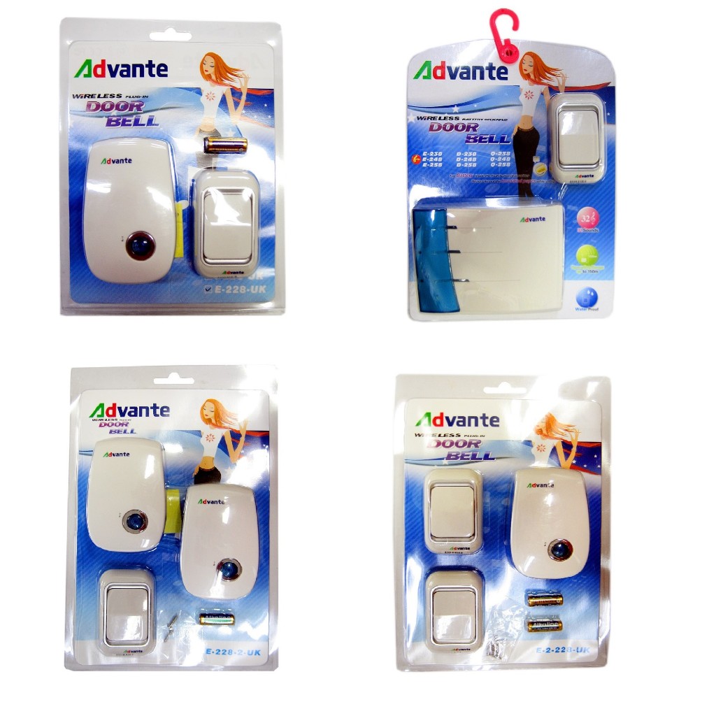 ADVANTE WEATHER PROOF BELL PRESS WIRELESS DOOR BELL (E228 1 TO 1 / E248 ...