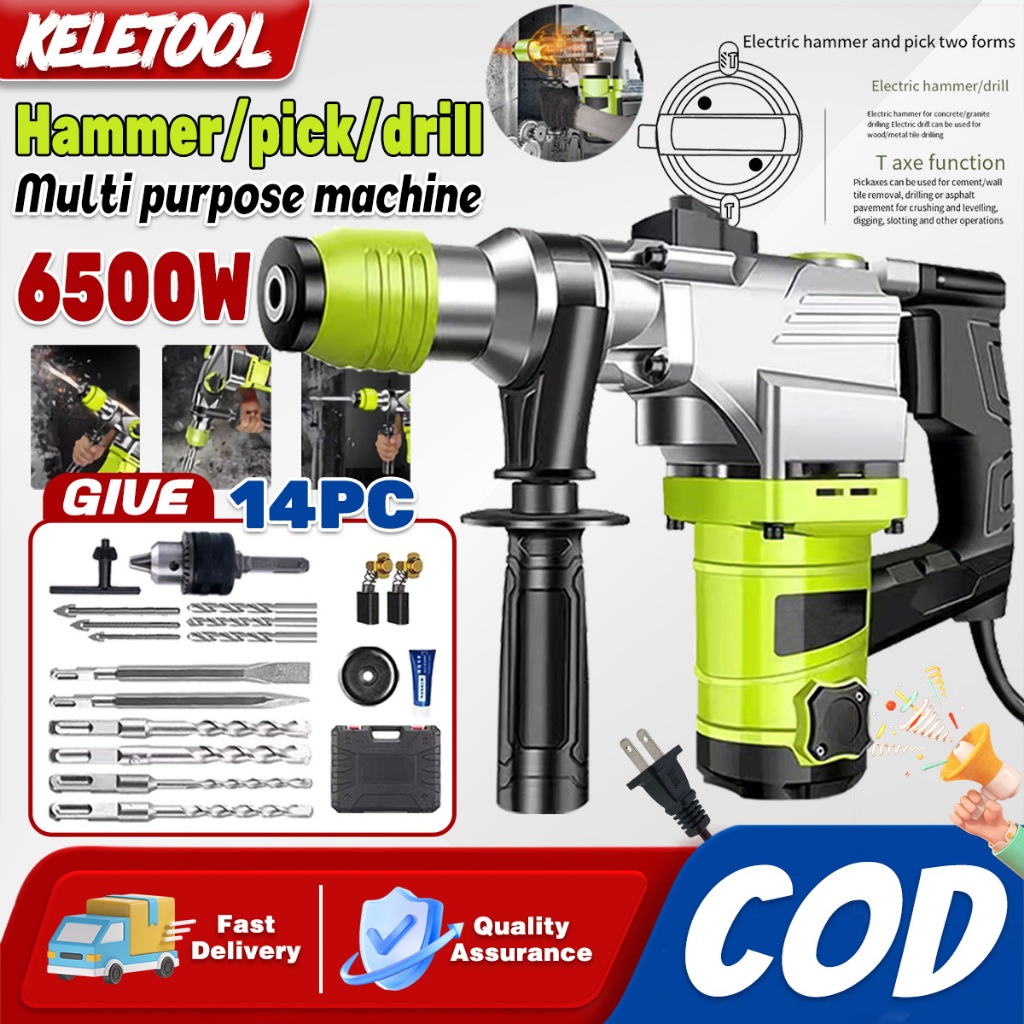 6500W Electric Hammer Electric Pick Dual-purpose High-power Impact ...