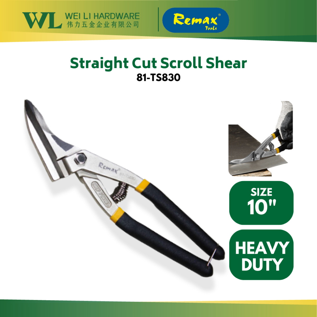 REMAX 10" Straight Cut Scroll Shear 81-TS830/ Shear Metal / Metal ...