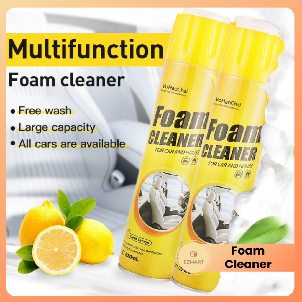 Foam Cleaner Spray 650ML Cleaning Tools Pembersih Kereta Multi Purpose Interior Cleaner Car Wash ...