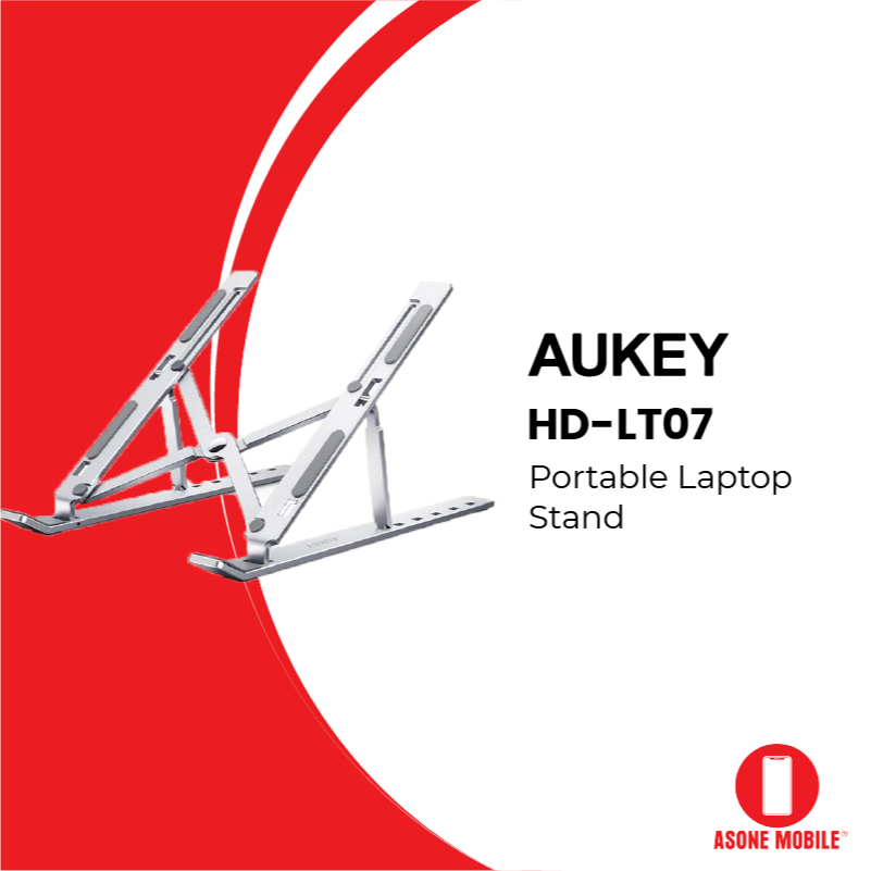 AUKEY HD-LT07 Aluminium Laptop Stand, Adjustable and Portable Laptop and Tablet Stand, Foldable ...