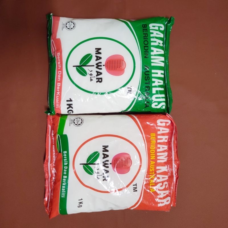 Garam Kasar dan Halus by Mawar 1kg (halal) | Shopee Malaysia