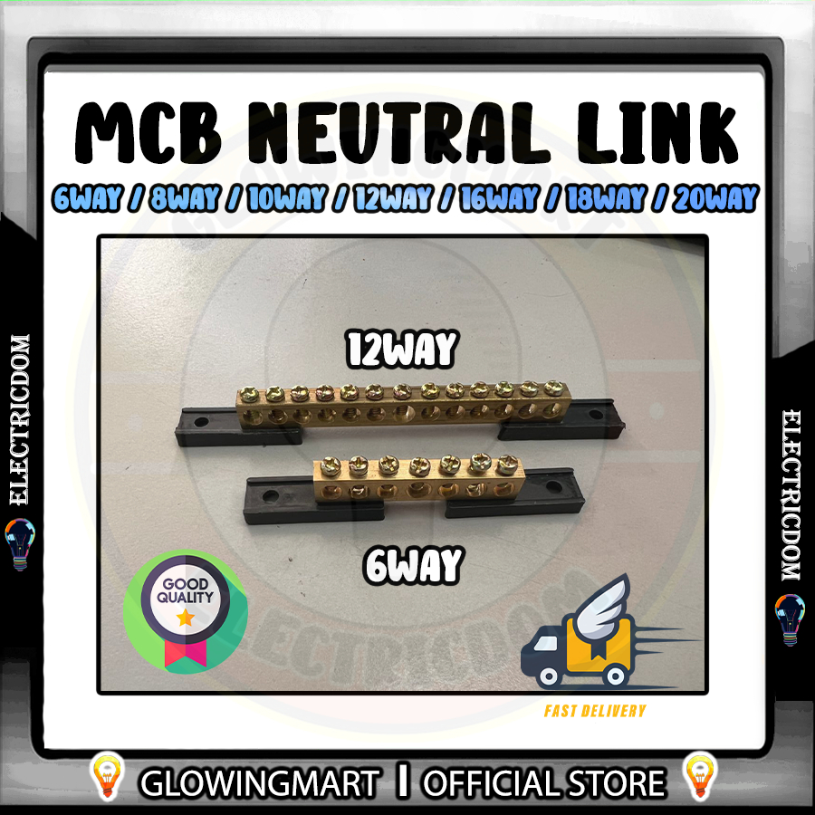 MCB NEUTRAL LINK BAR / SCREW BRASS COPPER BAR 6WAY / 8WAY / 10WAY ...