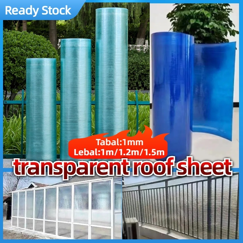 Width 1m 1.2m 1.5m ATAP CERAH LUTSINAR RATA 1mm / FLAT TRANSPARENT ROOF ...