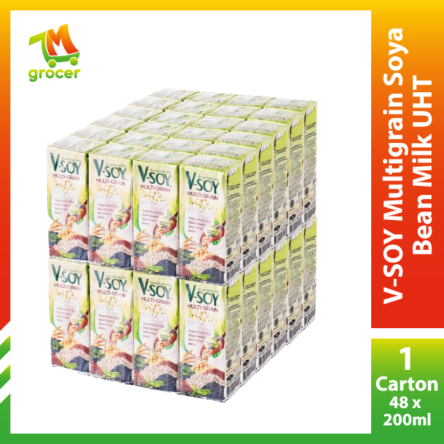 V-SOY Multigrain Soya Bean Milk UHT 1 Carton (48 x 200ml) | Shopee Malaysia