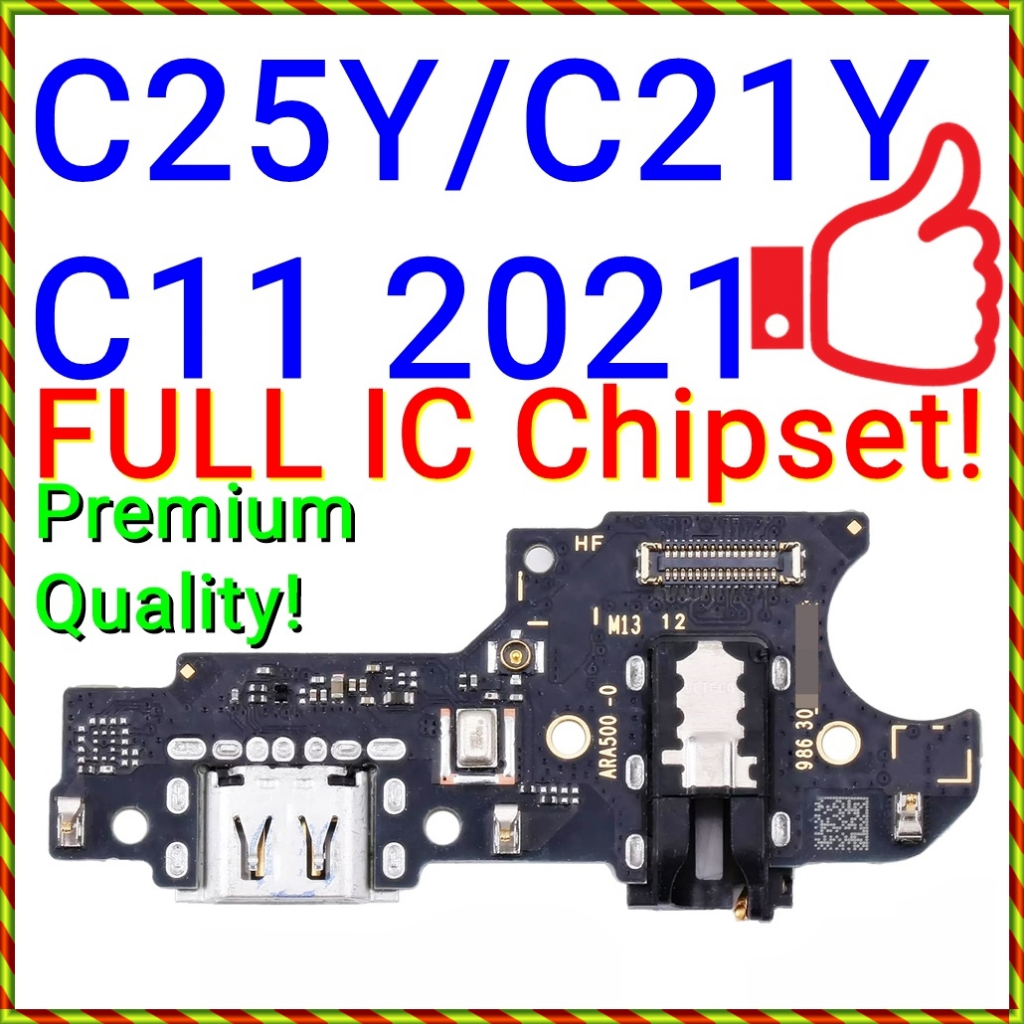 (Support 18W Fast Charge) NEW ORI Charging Port FULL IC Board MIC Ribbon for Realme C25Y C21Y ...