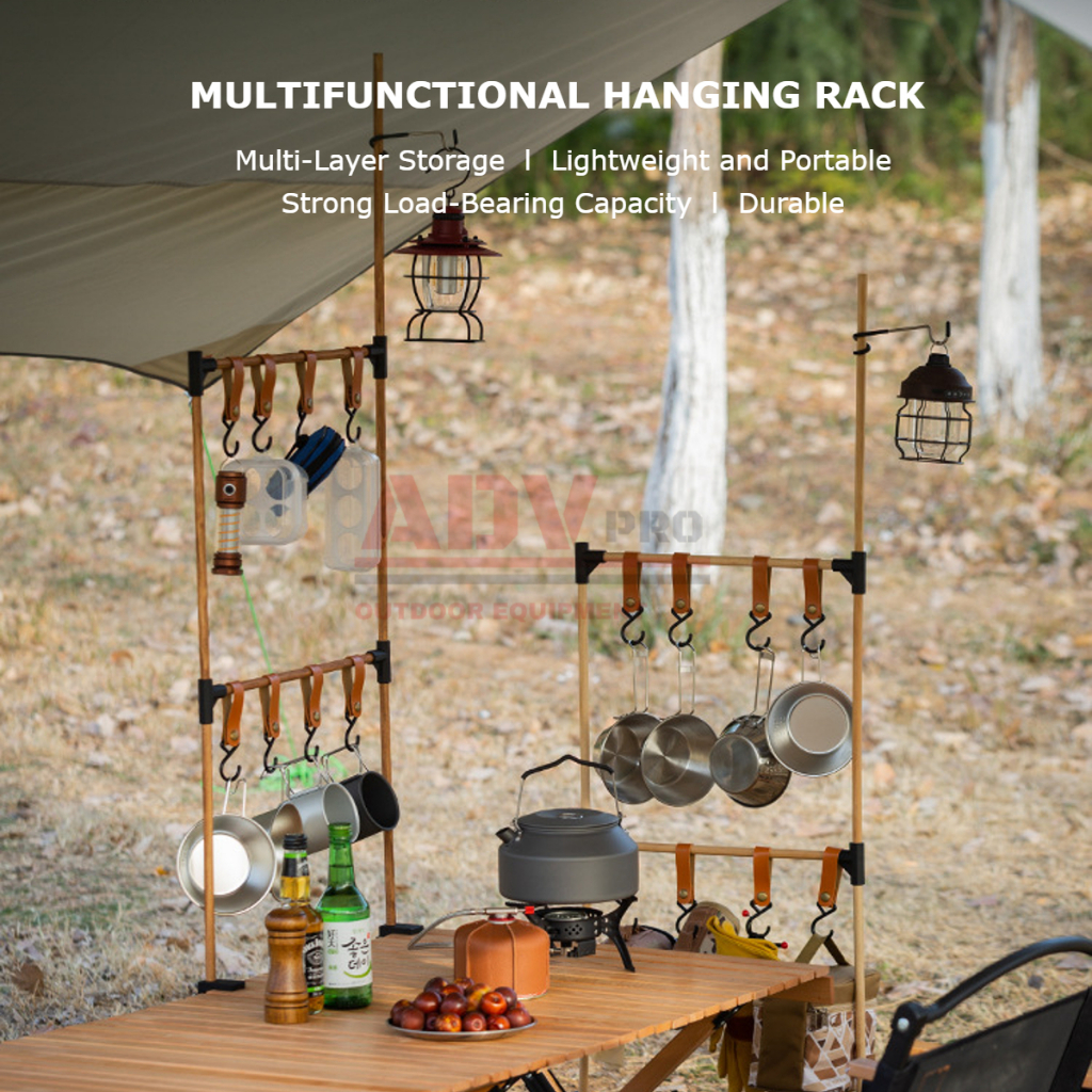 Outdoor Camping Table Hanging Rack Aluminum Alloy/Wood Material Single ...
