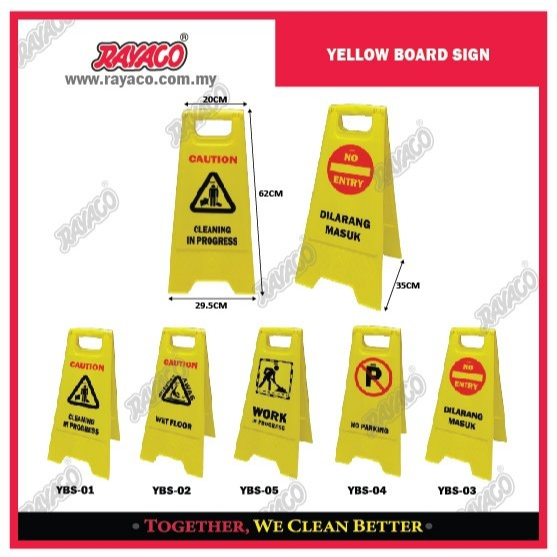 Yellow Foldable Floor Sign Board Stand NO PARKING NO ENTRY WET FLOOR ...