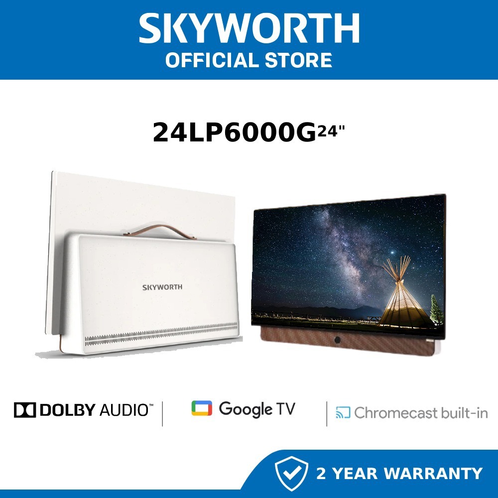 SKYWORTH 24" 2K FHD Portable Google TV 24LP6000G | Eye Care | | Dual ...