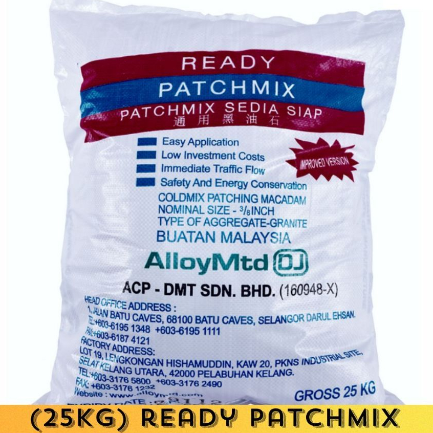INSTANT ROAD REPAIR (25KG) ACP PATCHMIX COLD MIX REPAIR FOR ASPHALT ROAD POTHOLE TAR SEJUK ...