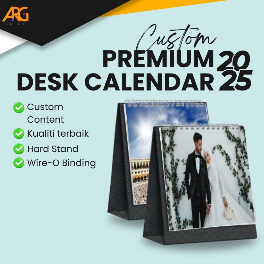 Kalender Meja Custom Premium Desk Calendar 2025 with Custom or Islamic ...