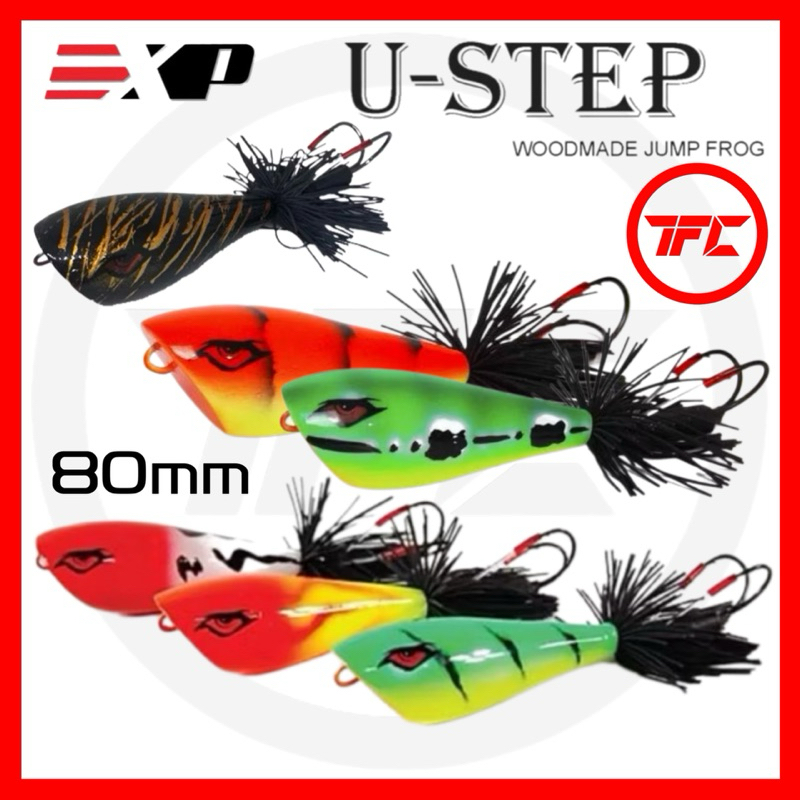 EXP Ultimate U Step 80mm Jump Frog Lure Jumpfrog Giant Snakehead Haruan ...