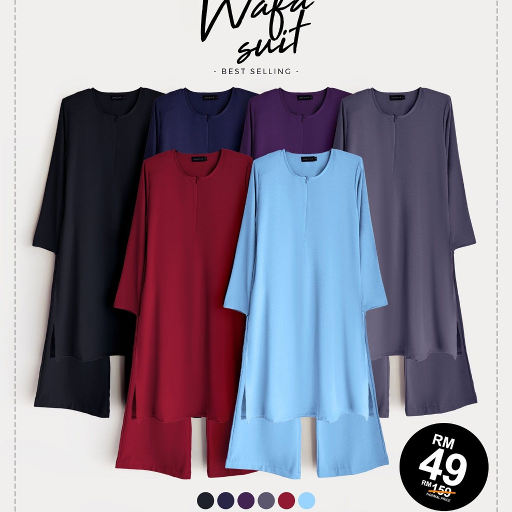 [INSPIRED BY NURSAFIA] WAFA SUIT, SUIT MUSLIMAH, BLOUSE + LOOSE PANTS ...