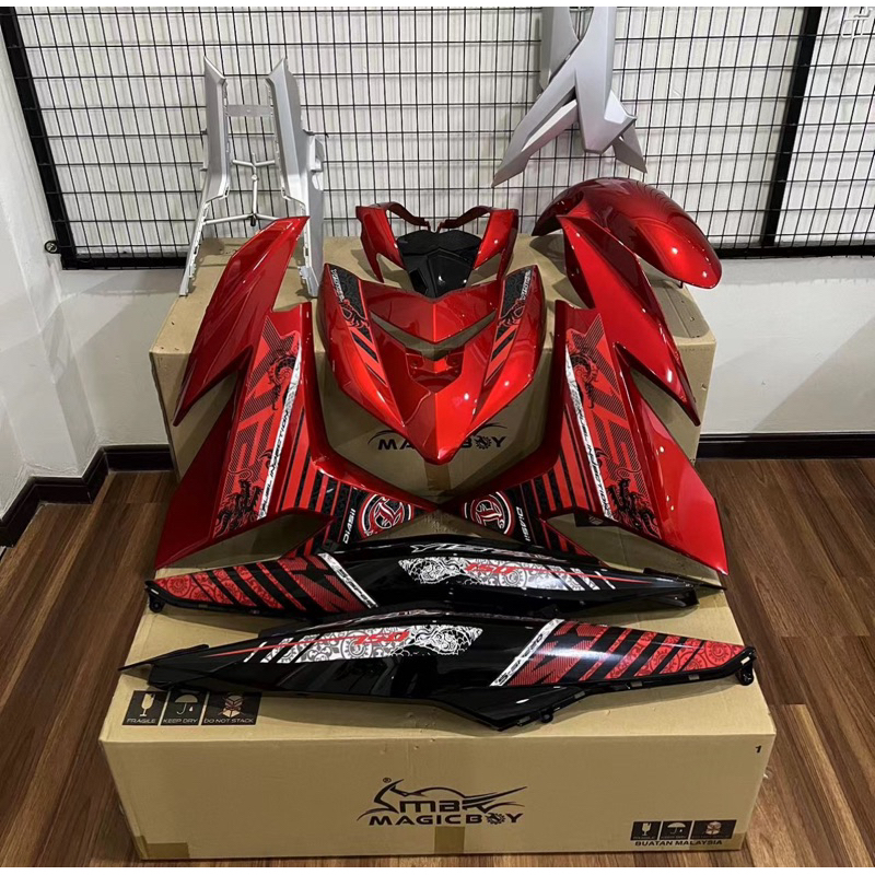 MAGIC BOY COVER SET Y15ZR Y15 V2 CROSSOVER MERAH PURBA BODY COVER SET ...