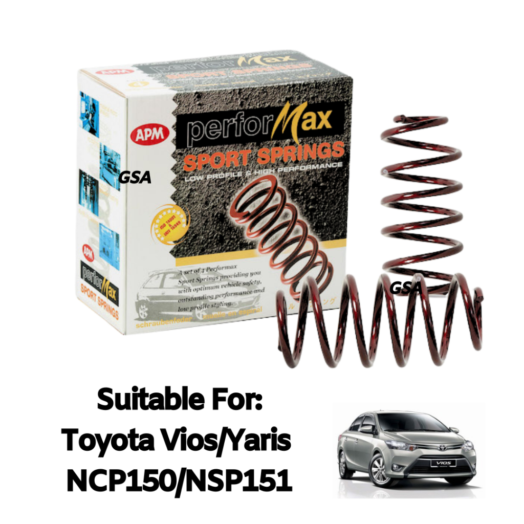 APM Performax Toyota Vios & Yaris NCP150/NSP151 Lowered Sport Spring ...