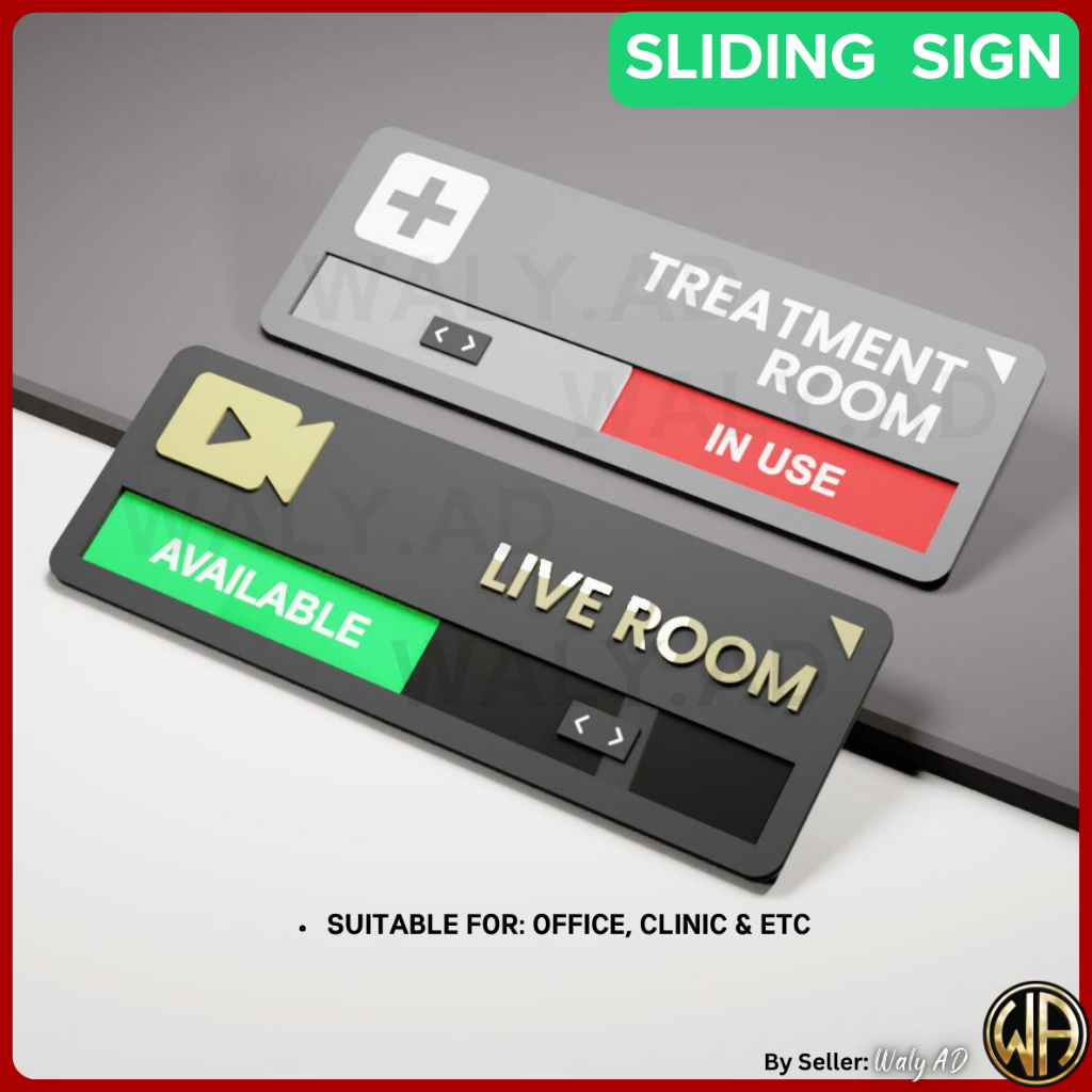 Sliding Sign Office Clinic Business In Use/ Available Meeting/ Live ...