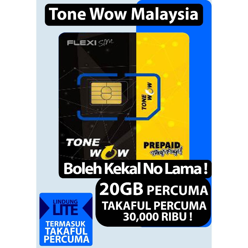 SimKad Tone Wow 5G Unlimited Data+Takaful Hibah RM 50 Ribu ! | Shopee ...