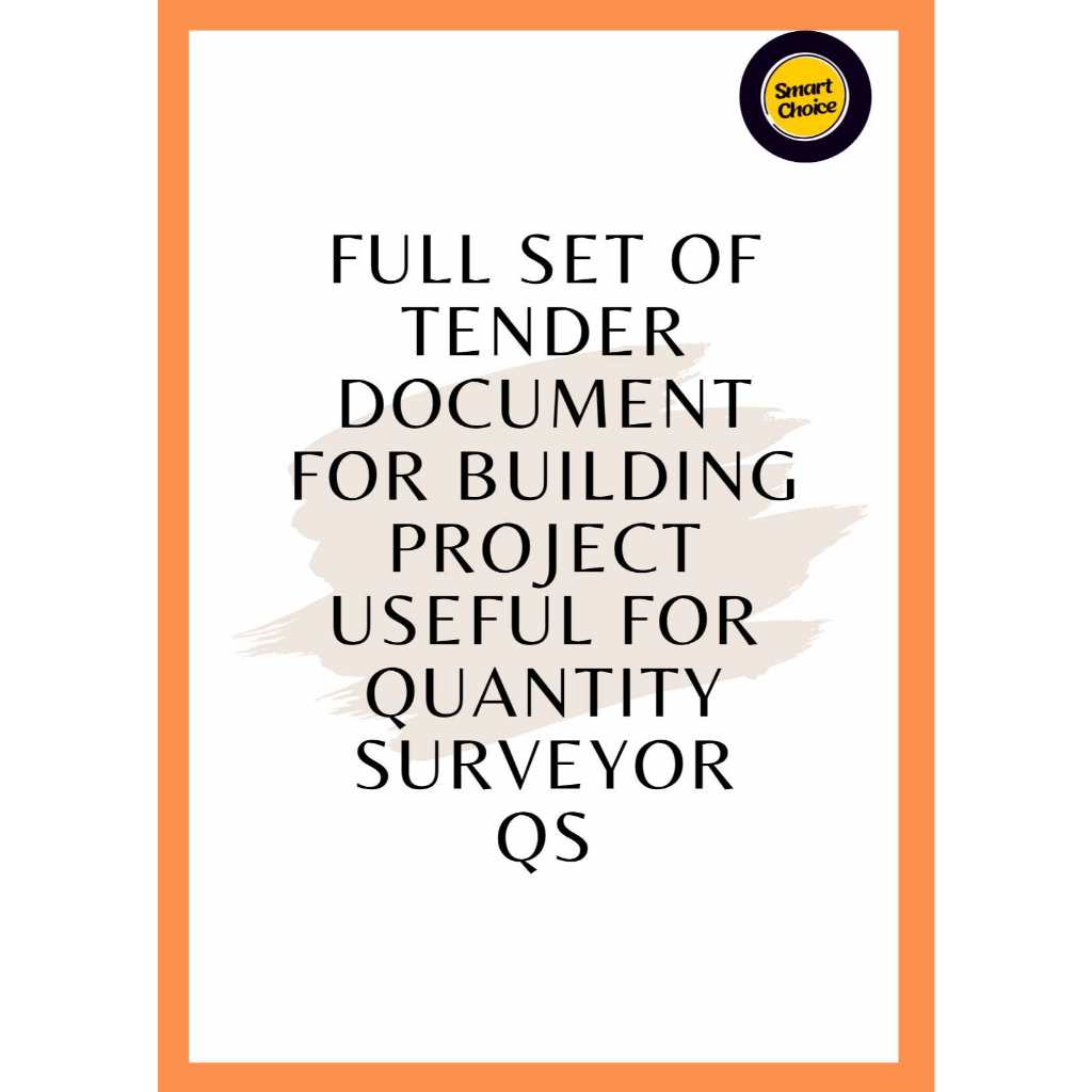 Full Set of Tender Document for Building Project Editable Word Files ...