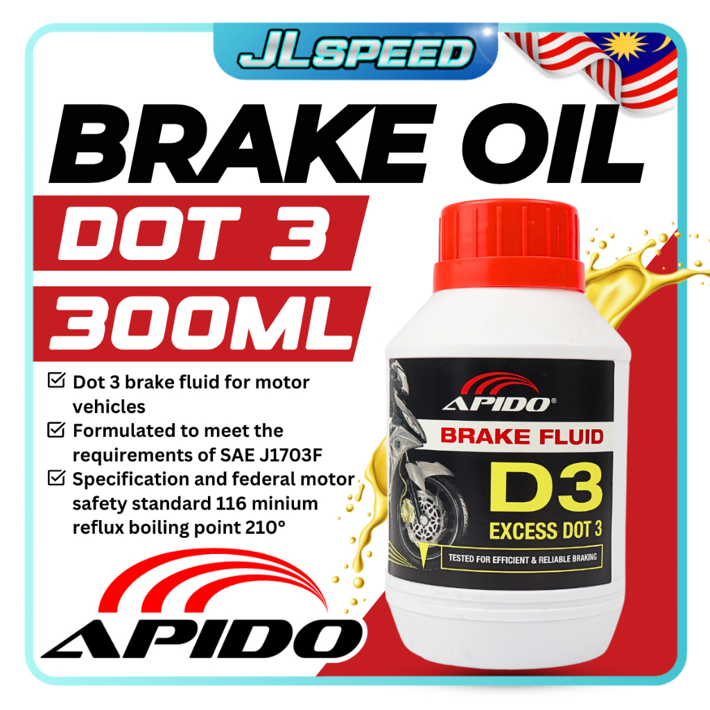 APIDO Brake Fluid Minyak Brek Break Oil Brake D3 Excess Dot 3 For ...