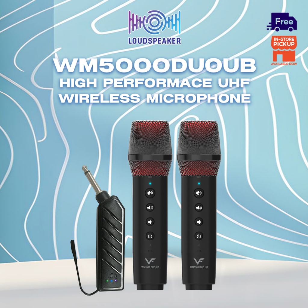 Vinnfier VF WM5500DUOUB Professional UHF Wireless Microphone Karaoke ...