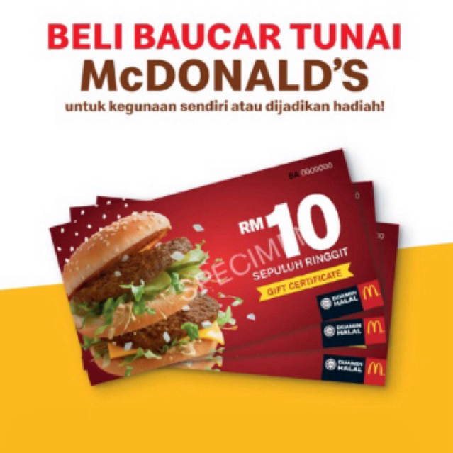 McDonald’s Gift Certificate RM10 | Shopee Malaysia